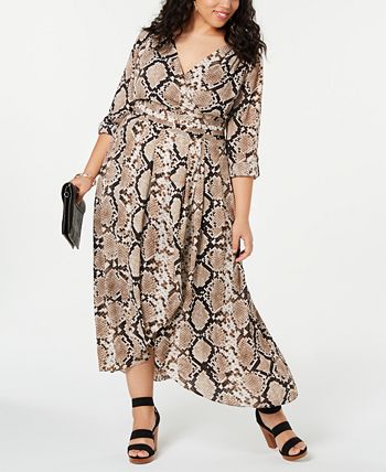 INC International Concepts I.N.C. Plus Size Snake Printed Faux-Wrap ...