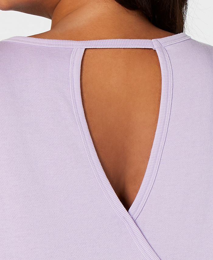 Ideology Plus Size Graphic V-Back Top, Created for Macy's - Macy's