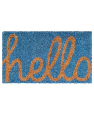 Fab Habitat Doormat Cursive Hello 18" x 30", Non-Slip, Durable - Macy's