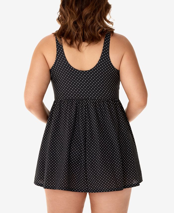 Miraclesuit Plus Size Allover Slimming Pin Point Marais Swimdress Macys