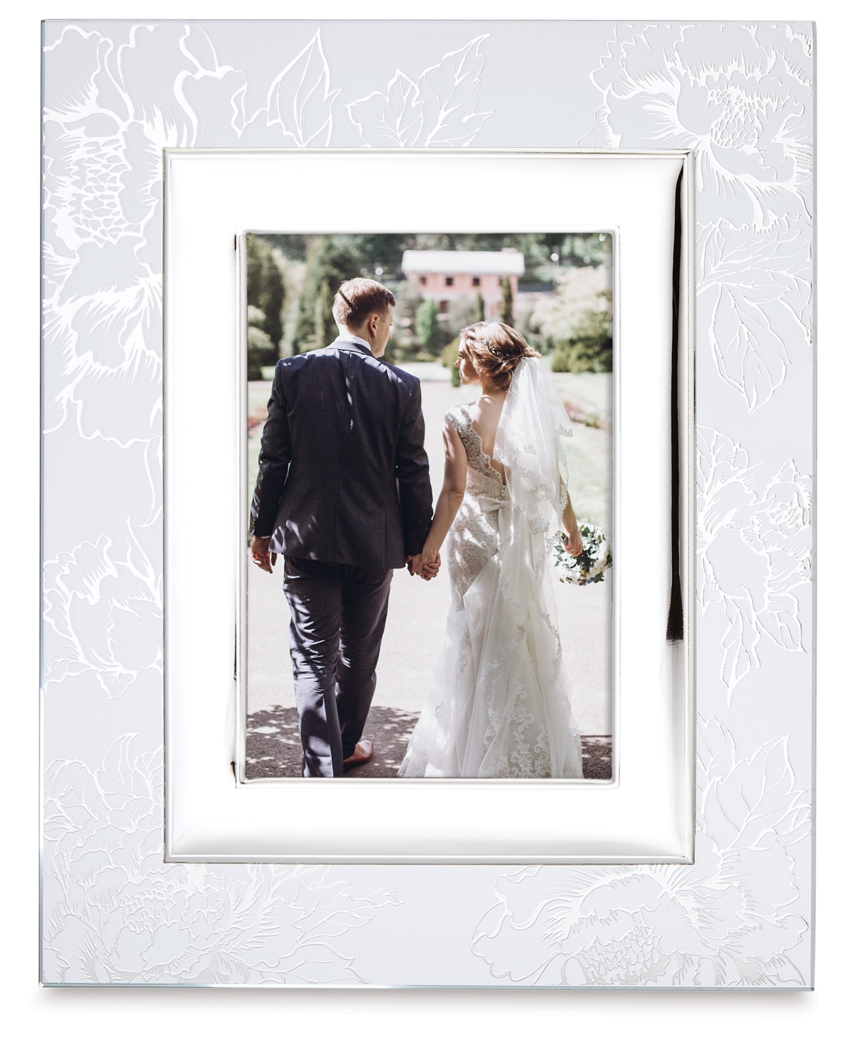 Click here for Lenox Silver Peony 5x7 Frame - Clear Glass With Si... prices