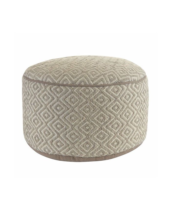 Klear Vu Diamond Pattern Round Hand Woven Ottoman Pouf - Macy's