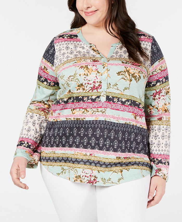 Style & Co Plus Size Printed Top, Created for Macy's - Macy's