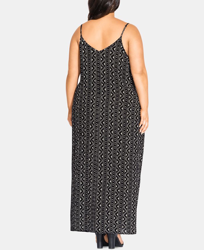 City Chic Plus Size Geo-Print Maxi Dress - Macy's