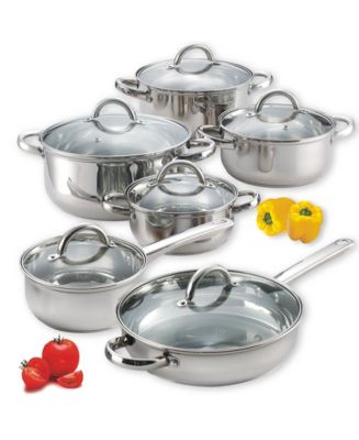 Cook N Home 12-Piece Stainless Steel Cookware Set - Macy's