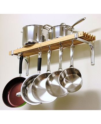 Cooks Standard Wall Mounted Wooden Pot Rack, 36" X 8" - Macy's