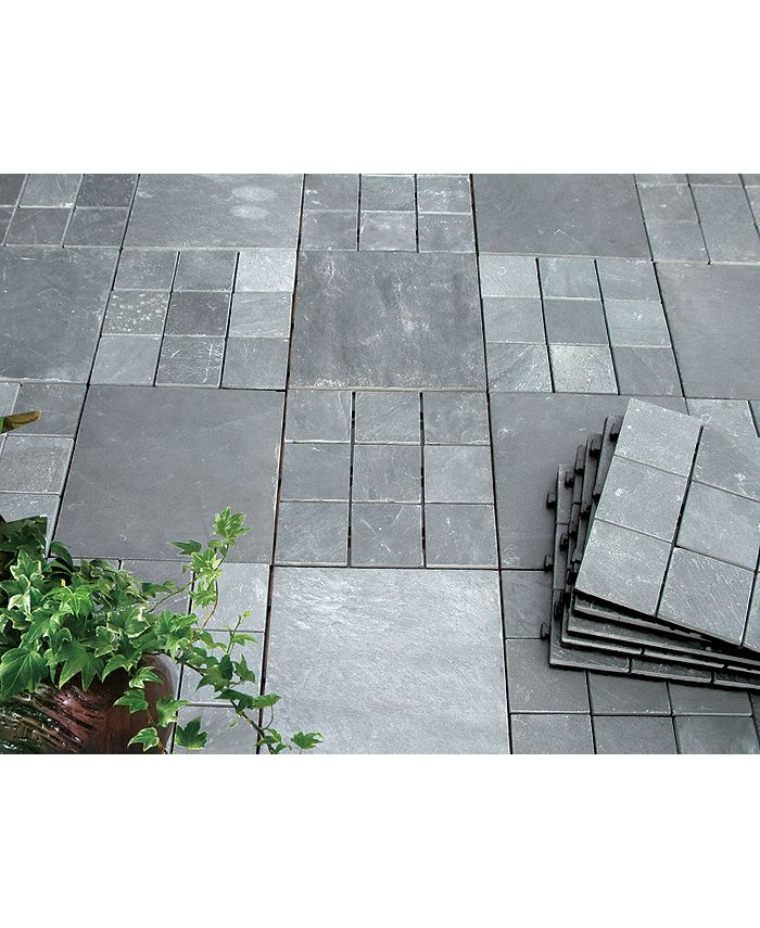 Courtyard Casual Natural Slate Deck Tile, 6 Piece Set - Macy's