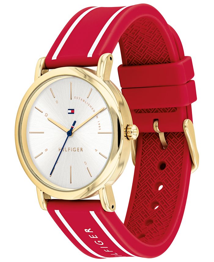 Tommy Hilfiger Women's Red Silicone Strap Watch 35mm Created for Macy’s ...