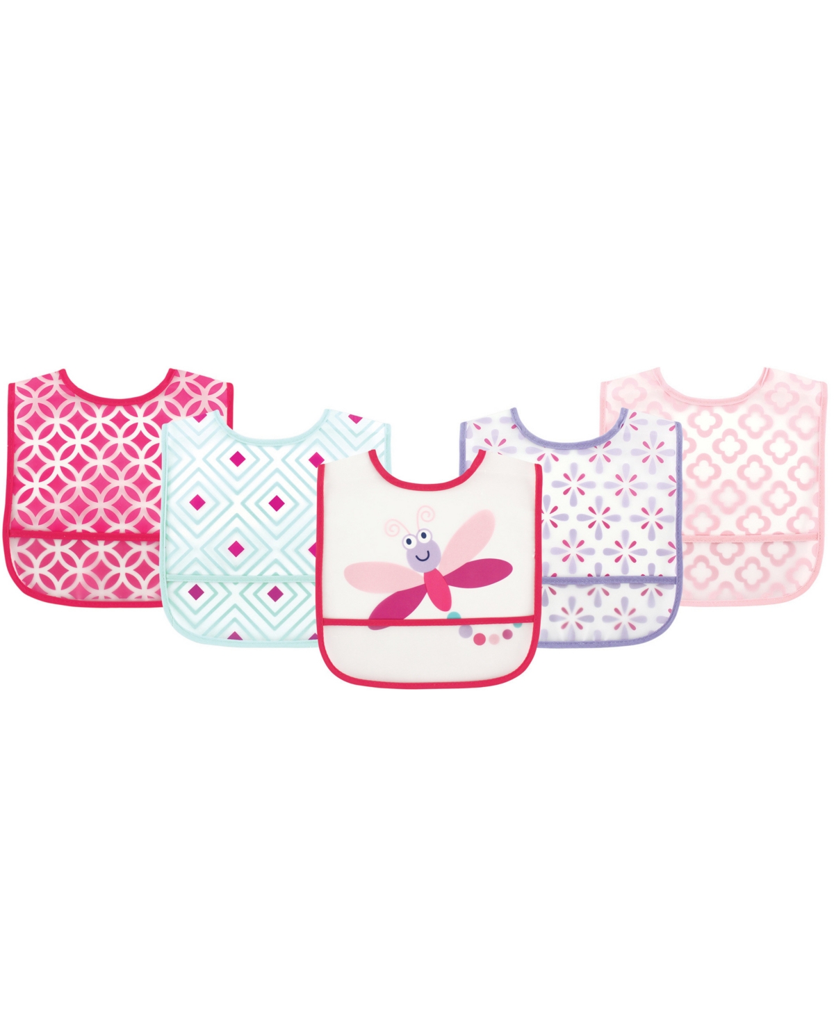 Click here for Luvable Friends Girls 5Pk Peva Bibs - Dragonfly prices