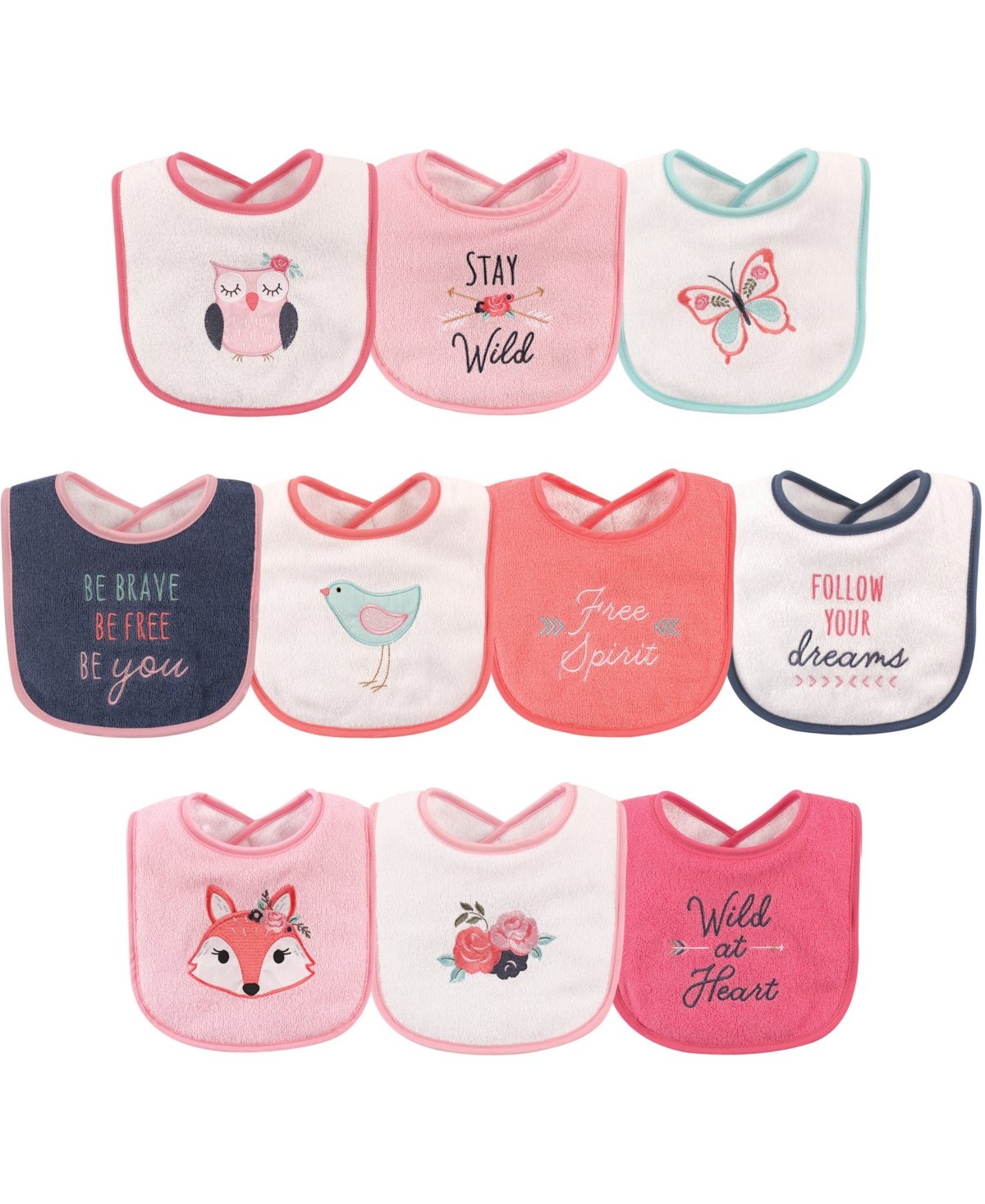 Click here for Hudson Baby Girls Cotton Terry Drooler Bibs with F... prices