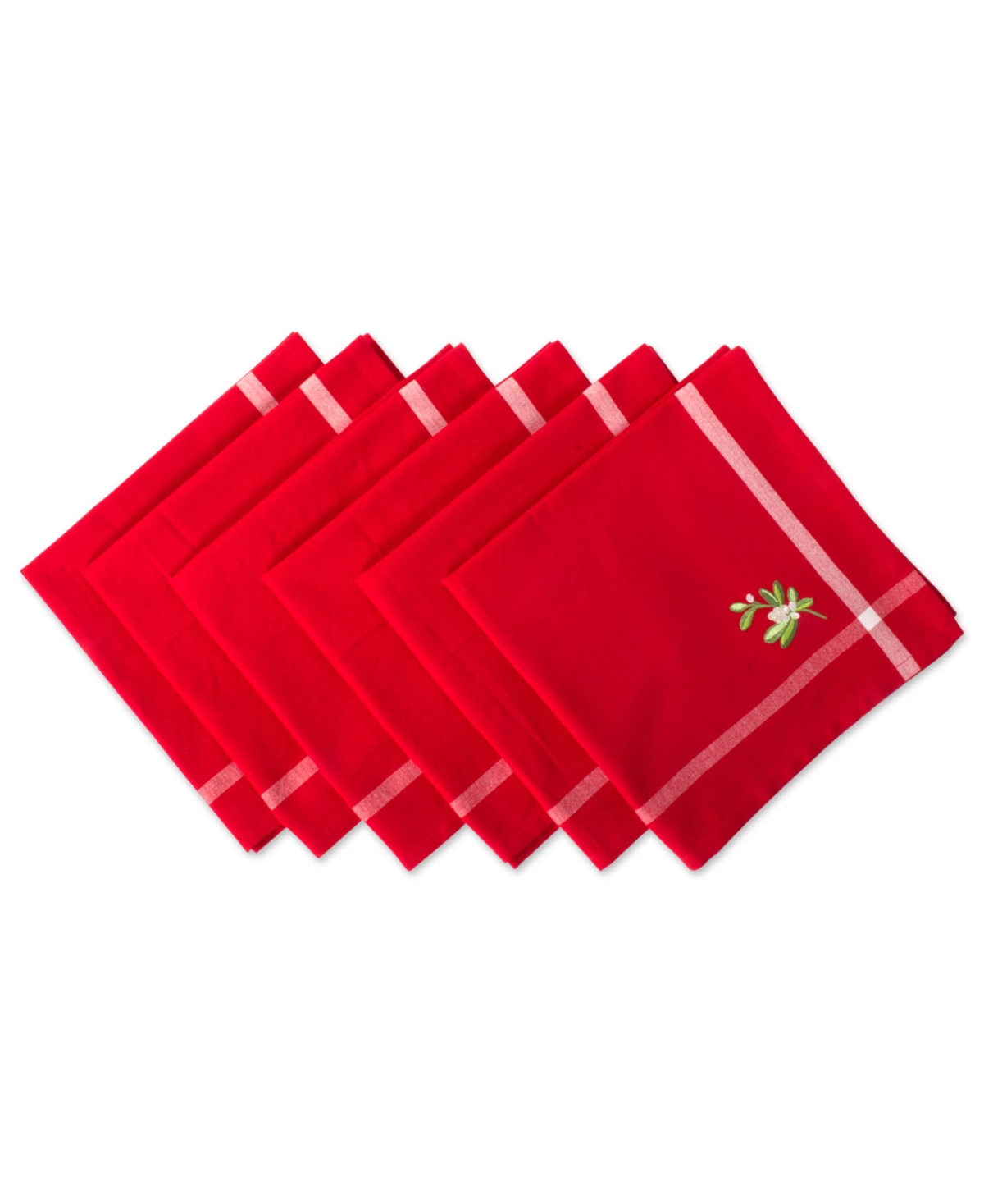 Click here for Embroidered Mistletoe Corner with Border Napkin  S... prices