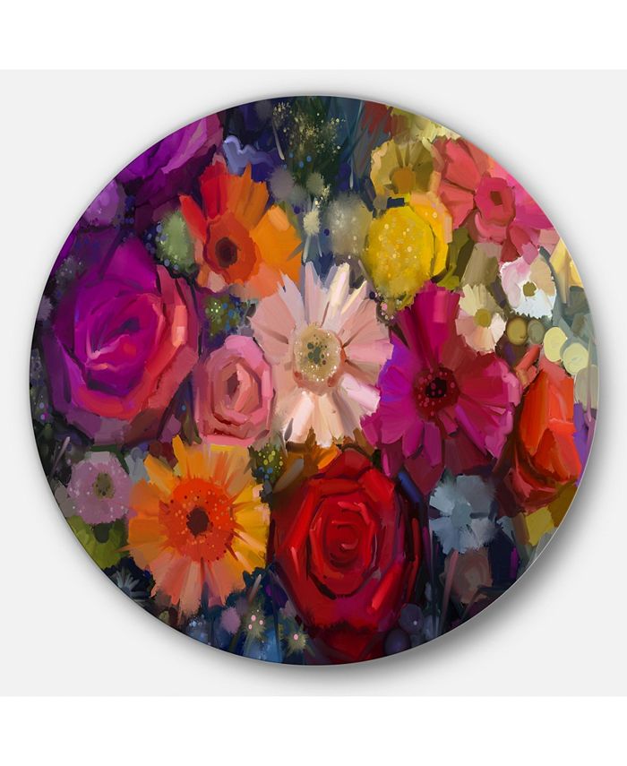 Design Art Designart ''Bouquet Of Rose Daisy And Gerbera' Disc Large ...