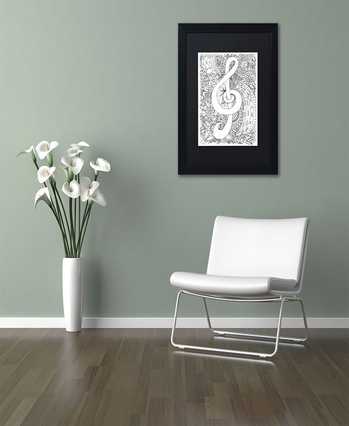 Trademark Global KCDoodleArt J-Clef Doodle Matted Framed Art - 1" x 16 ...