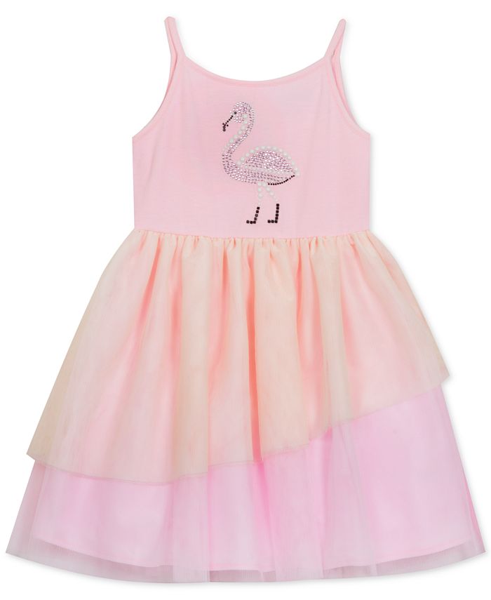 Rare Editions Little Girls Two-Tone Flamingo Dress - Macy's