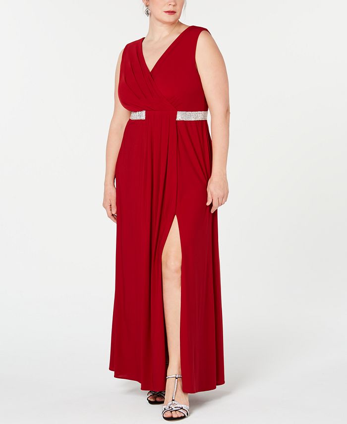 Morgan & Company Trendy Plus Size Embellished Gown - Macy's