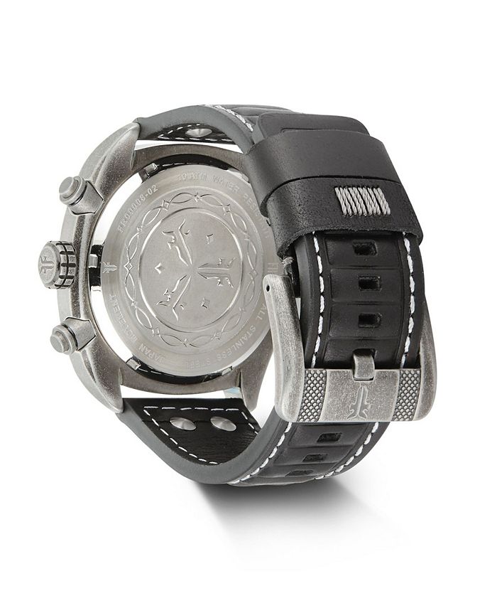 Frye Mens' Moto Engineer Chronograph Black Leather Strap Watch - Macy's