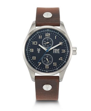 Frye Mens' Bowery Brown Leather Strap Watch - Macy's