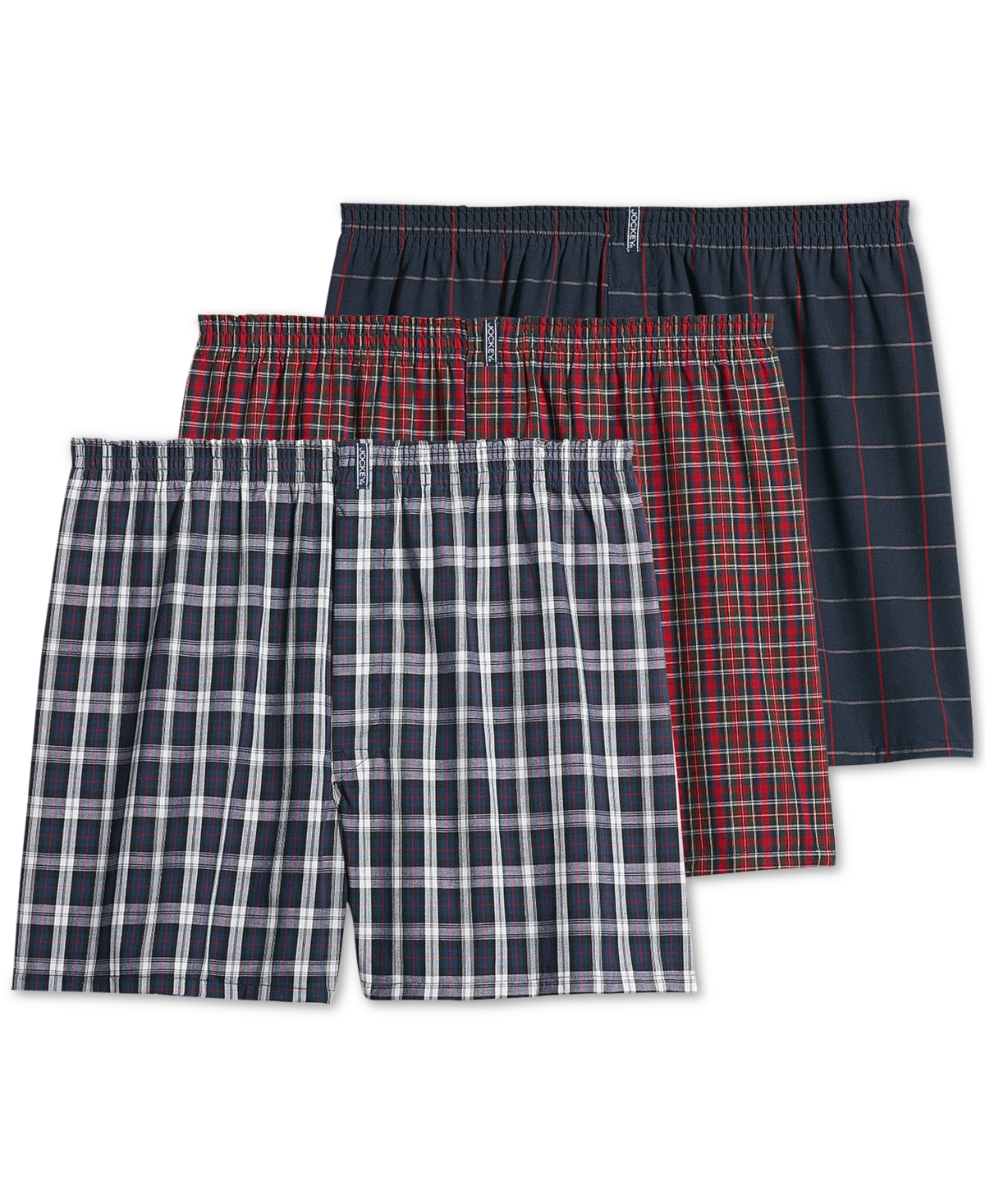 Click here for Jockey Mens 3-Pack Woven Boxers - Navy Tartan prices
