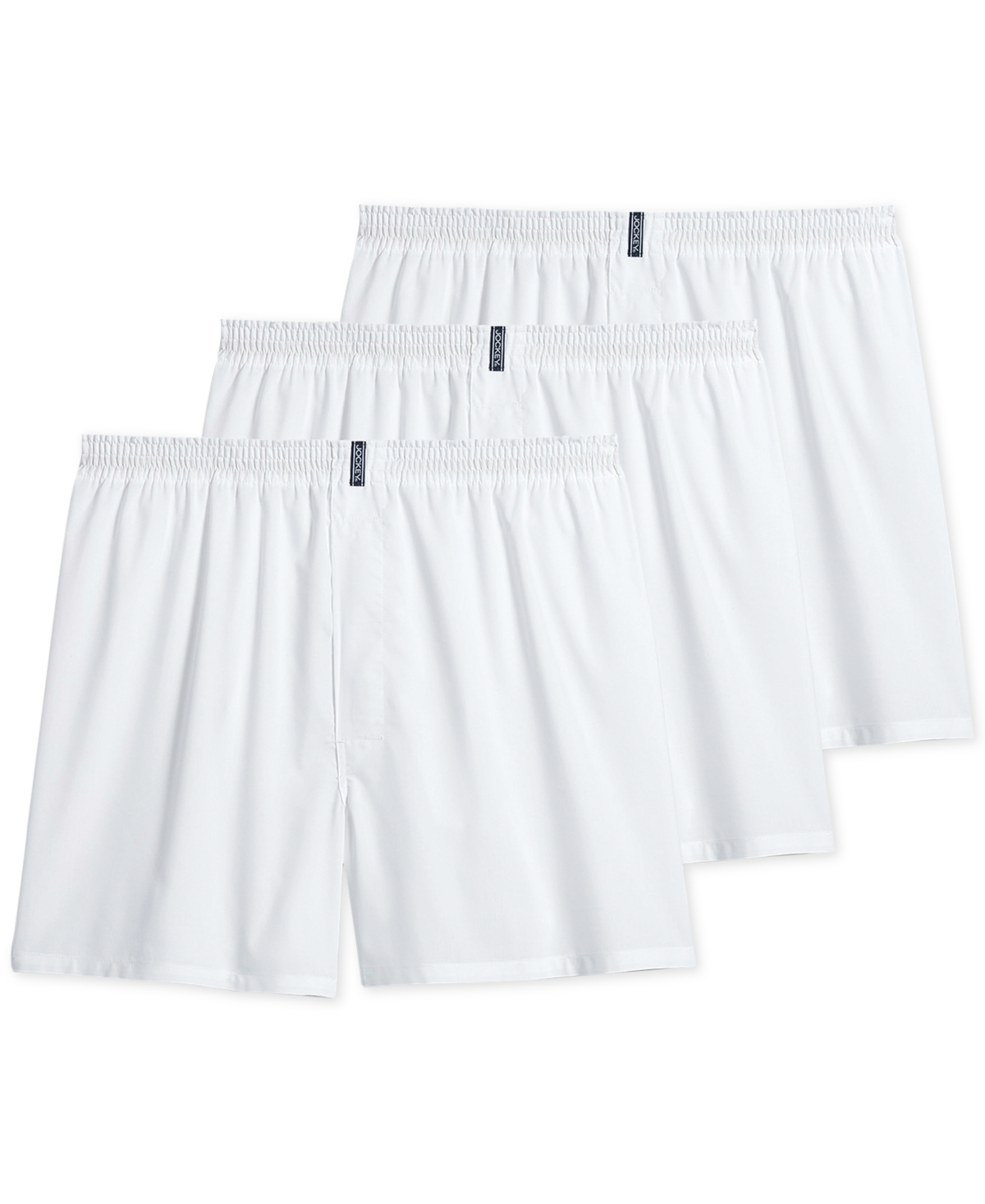 Click here for Jockey Mens 3-Pack Woven Boxers - White prices