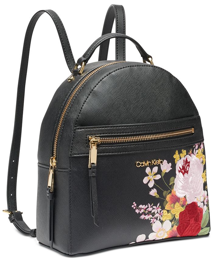 Calvin Klein Mercy Floral Leather Backpack - Macy's