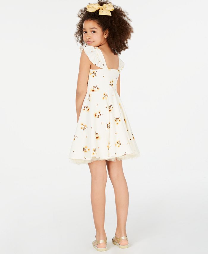 Beautees Big Girls Sunflower-Print Skater Dress - Macy's