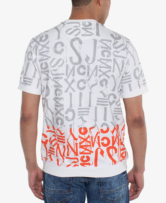 Sean John Men's Regular-Fit Logo Graphic Short-Sleeve Sweater - Macy's