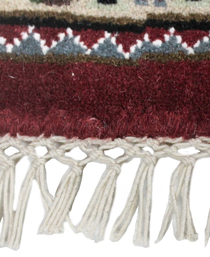 BB Rugs Fine Indo Tabriz 628701 Red/Black 8'3" Round Area Rug - Macy's