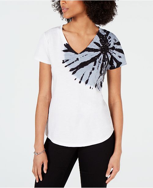 Inc International Concepts I N C V Neck Tie Dye T Shirt Created For