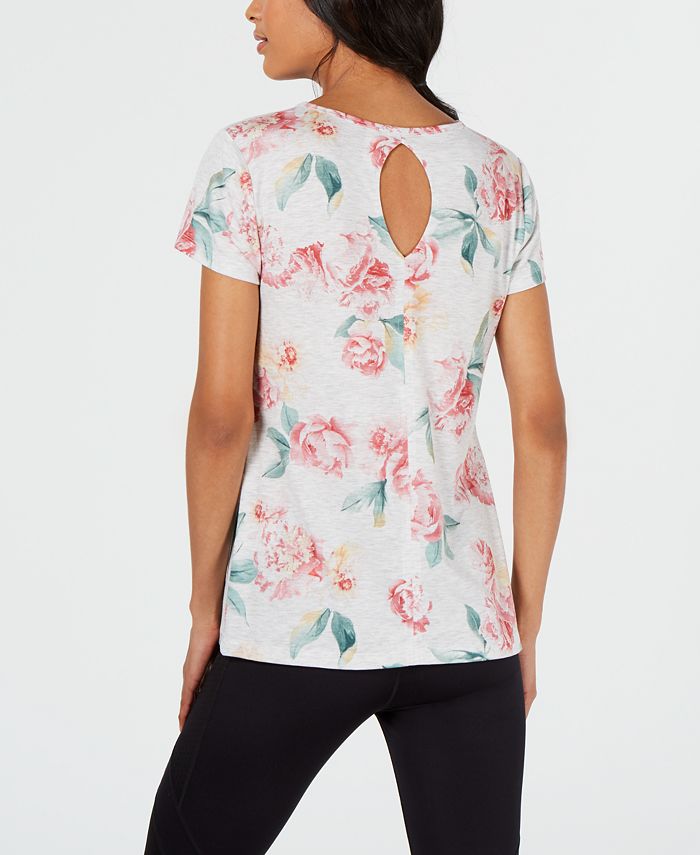 Ideology Floral-Print Keyhole-Back Top, Created for Macy's - Macy's