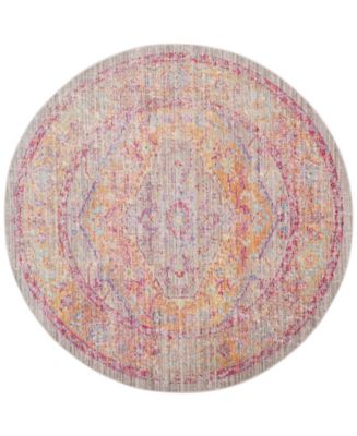 Safavieh Windsor Gray and Gold 6' x 6' Round Area Rug - Macy's