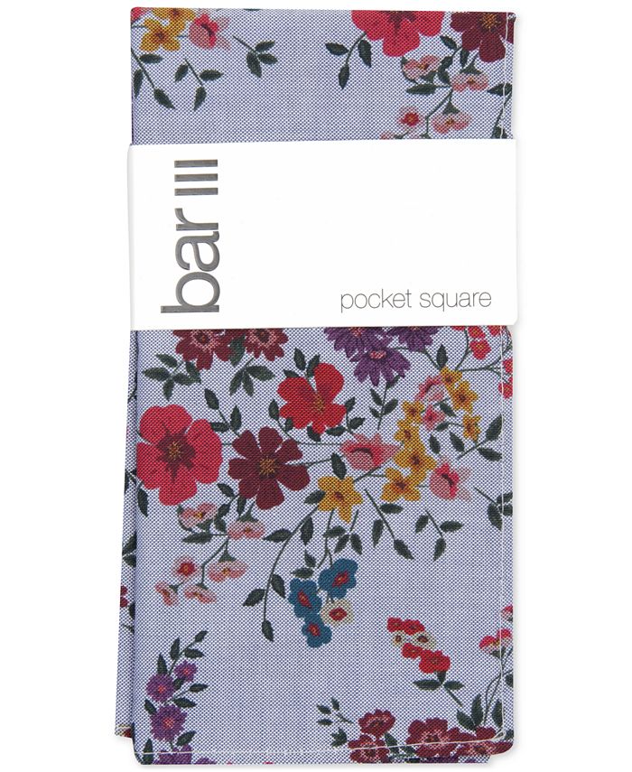 Bar III Men's Savoy Floral Pocket Square, Created for Macy's - Macy's