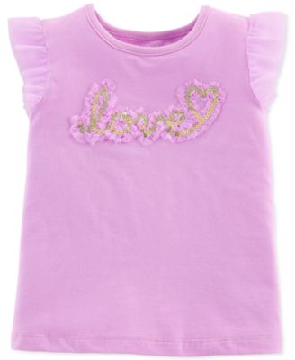Carter's Toddler Girls Flutter-Sleeve Graphic Top - Macy's