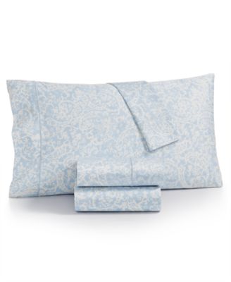 Sleep Luxe Printed 800 Thread Count Cotton 4-Pc. Sheet Set, Full ...