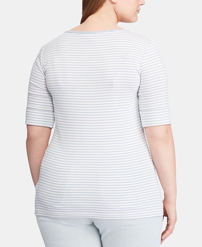 Lauren Ralph Lauren Plus Size Striped Top - Macy's