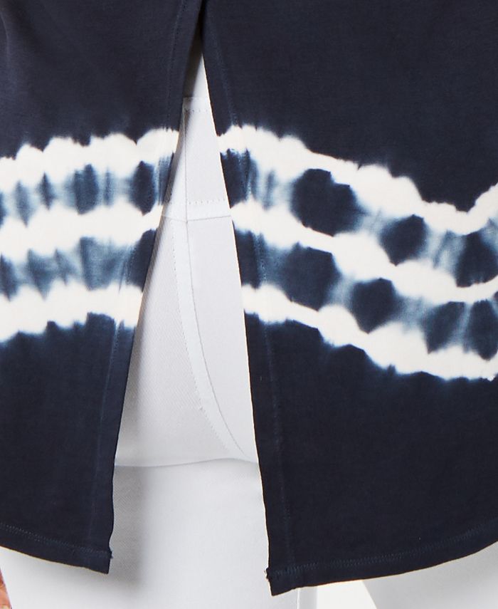 Ideology Tie-Dyed Split-Back Top, Created for Macy's - Macy's