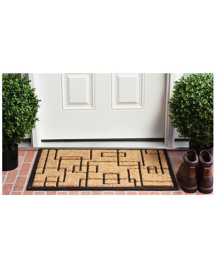 Home & More Social Square 24" x 36" Coir/Rubber Doormat - Macy's