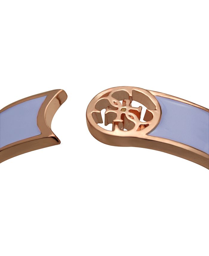 GUESS Rose Gold-Tone Purple Hinge Bangle Bracelet - Macy's