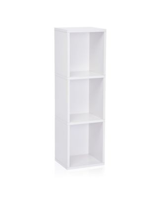 Way Basics Eco 3 Shelf Triple Cube Plus Narrow Bookcase and Storage ...