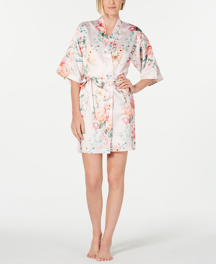 Flora by Flora Nikrooz Tish Floral-Print Charm Wrap Robe - Macy's