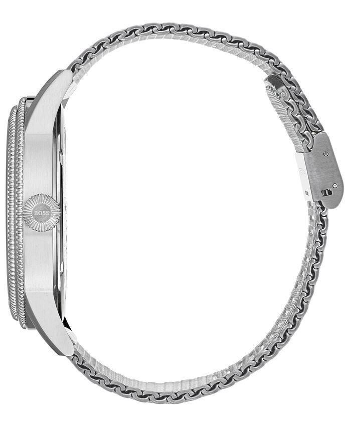 BOSS Men's Legacy Stainless Steel Mesh Bracelet Watch 44mm - Macy's
