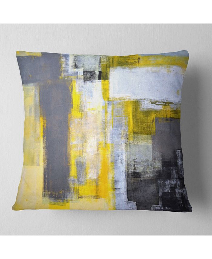Design Art Designart 'Grey and Yellow Blur Abstract' Abstract Throw ...