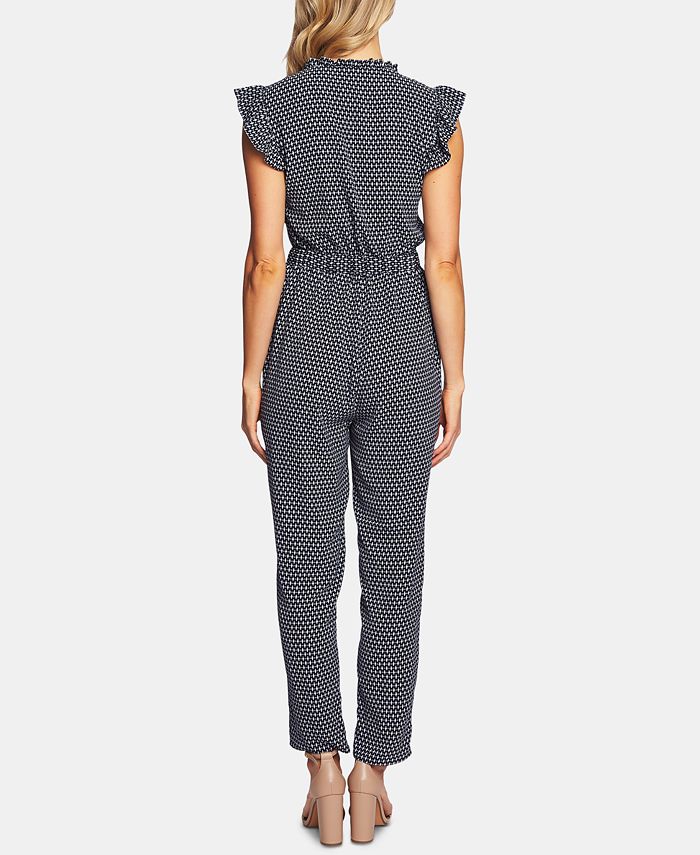 CeCe Printed Ruffled Jumpsuit - Macy's