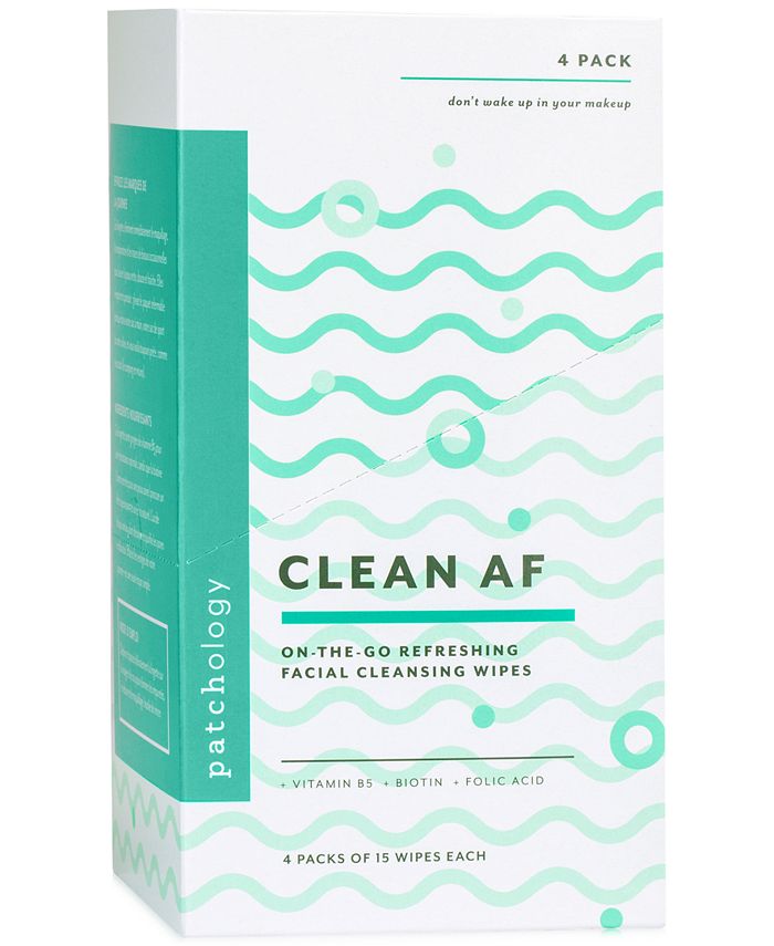 Patchology Clean AF On-The-Go Refreshing Facial Cleansing Wipes, 4-Pk ...