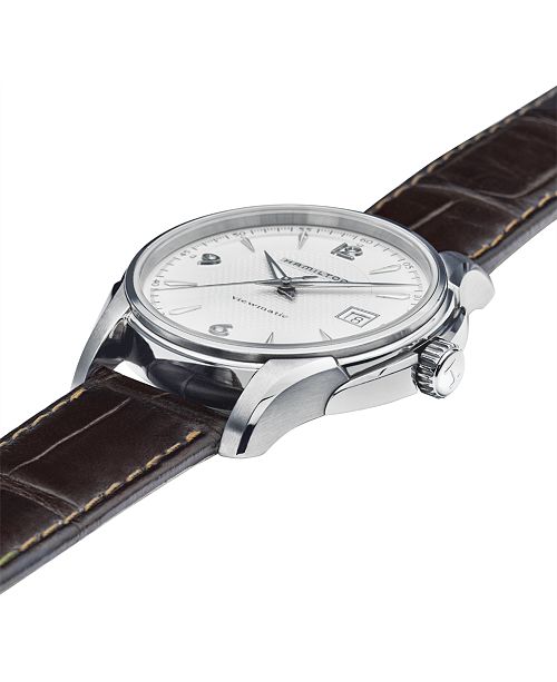 Hamilton Men's Swiss Automatic Jazzmaster Viewmatic Brown Leather Strap ...