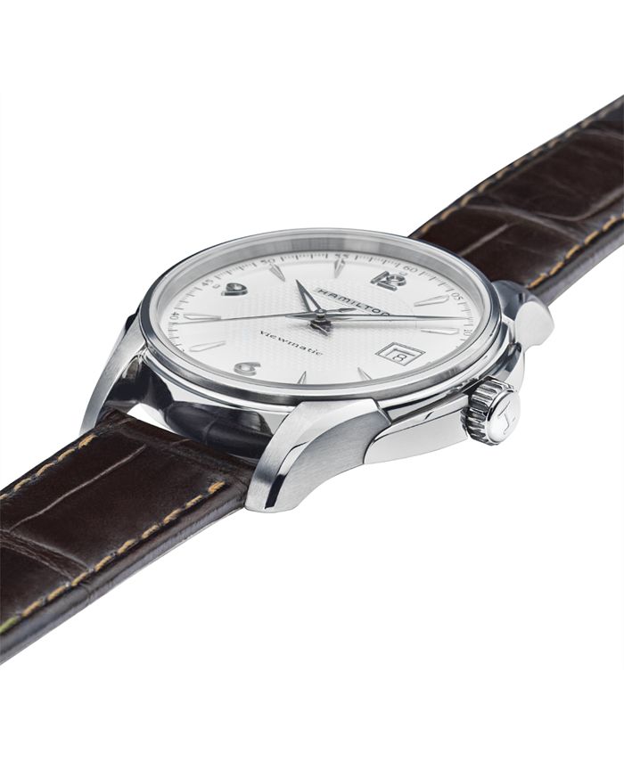 Hamilton Men's Swiss Automatic Jazzmaster Viewmatic Brown Leather Strap Watch 40mm H32515555 ...
