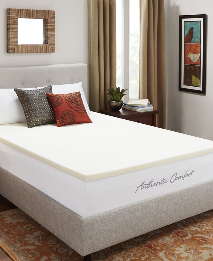 Authentic Comfort 2" Breathable Memory Foam Queen Mattress Topper - Macy's
