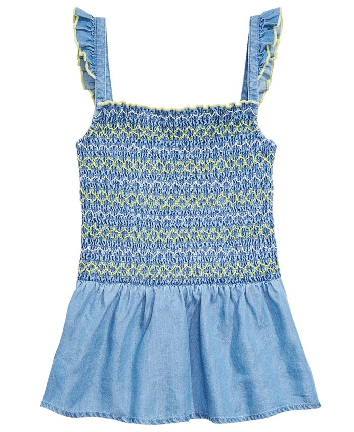 Epic Threads Big Girls Embroidered Smocked Top, Created for Macy's - Macy's