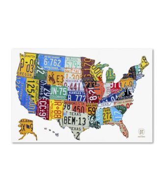 Design Turnpike 'License Plate Map USA 2' Canvas Art - 47" x 30" x 2 ...