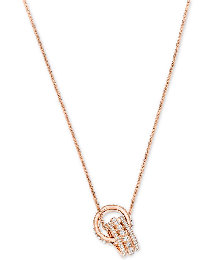 Swarovski Crystal Interlocking Loop 16-1/2" Pendant Necklace - Macy's