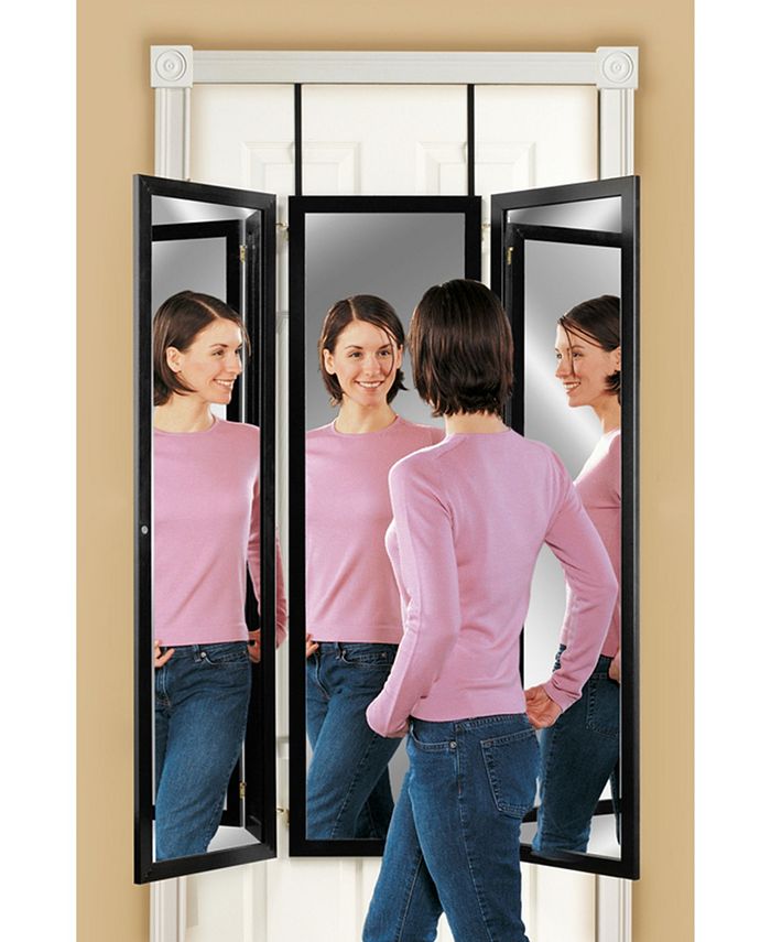 Mirrotek Over The Door Wall Mounted Triple View 3 Way Dressing Mirror ...